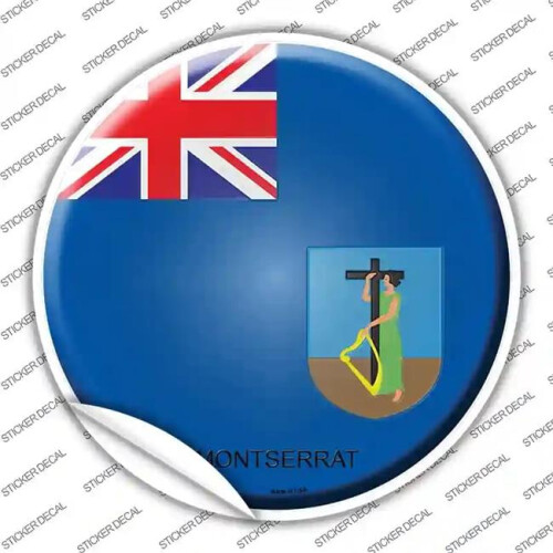 Smart Blonde C-357s-XL Montserrat Country Novelty Circle Sticker Decal ...