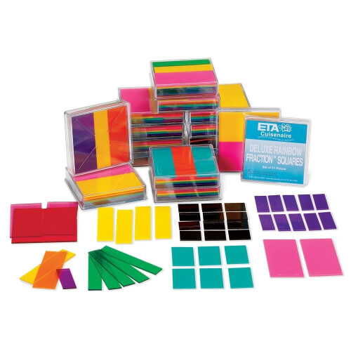 hand2mind Rainbow Fraction Squares Montessori Math Materials Fraction ...