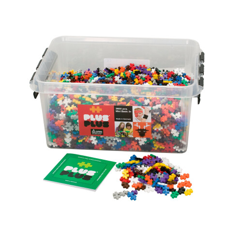 PLUS PLUS Plus-Plus - Open Play Set - 3 600 Piece in Storage Tub - Basic Color Mix ...
