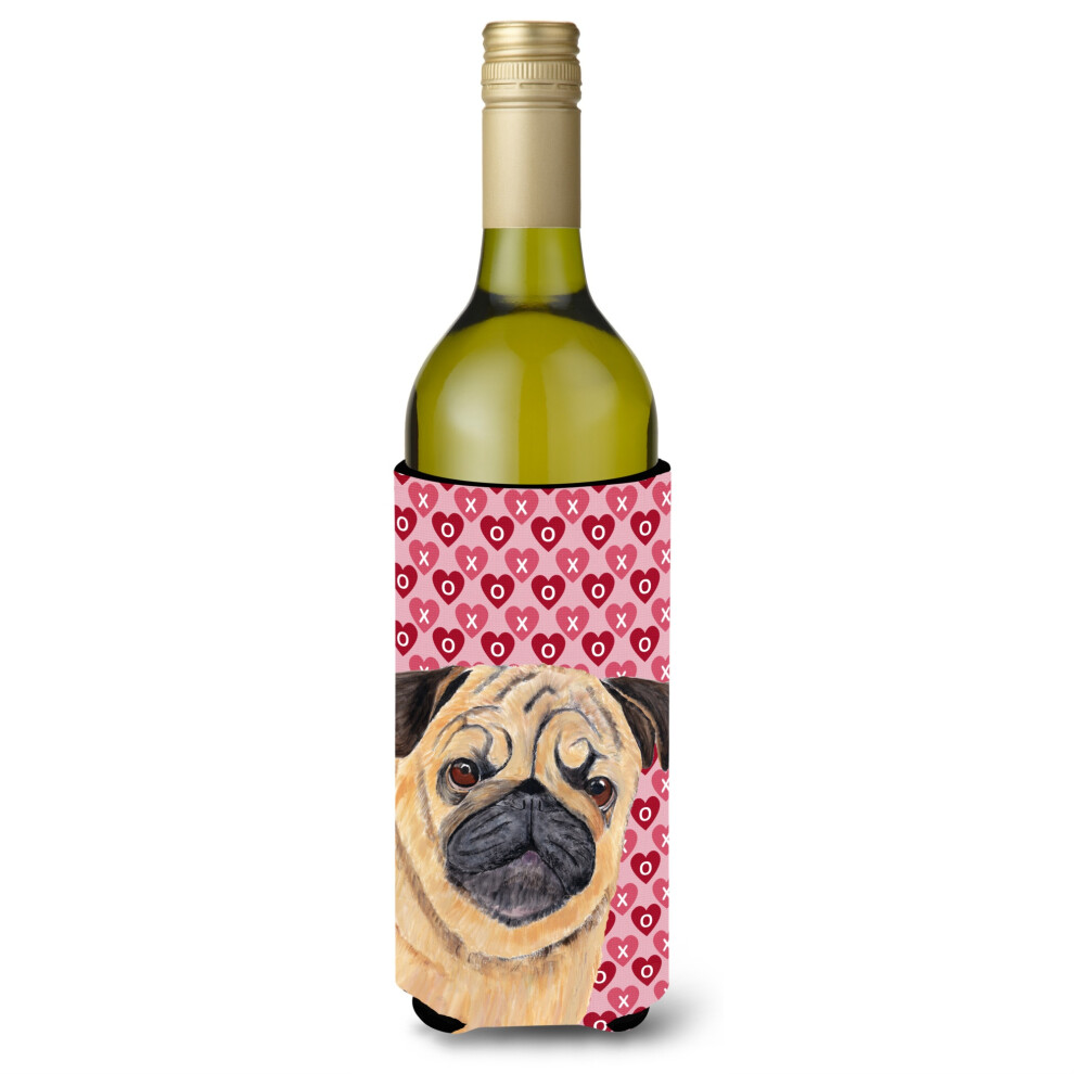 Aislante para bebidas con forma de coraz n de Pug, retrato de San Valent n, botella de vino ...