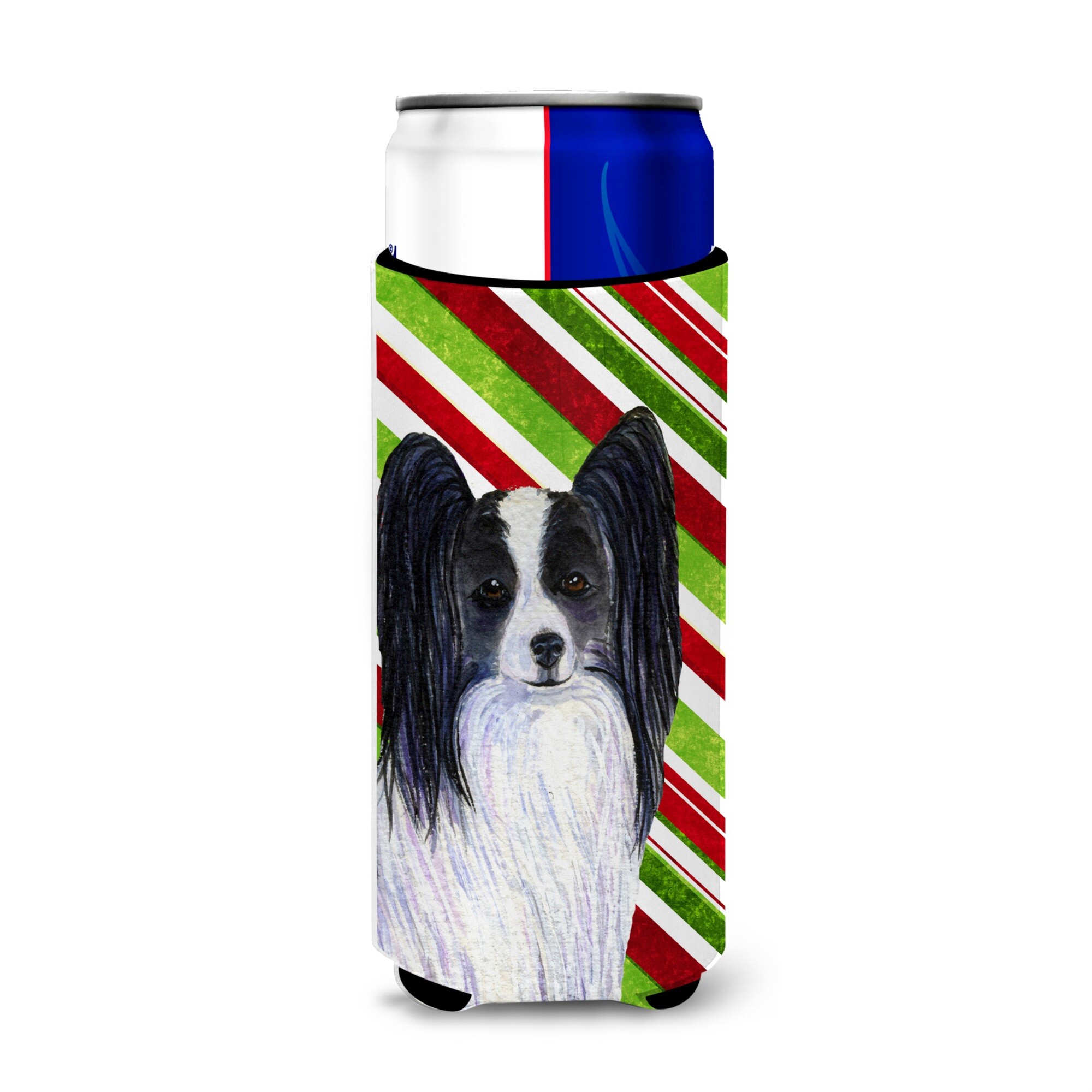 Papillon Candy Cane Holiday Christmas Ultra Beverage Insulators for ...