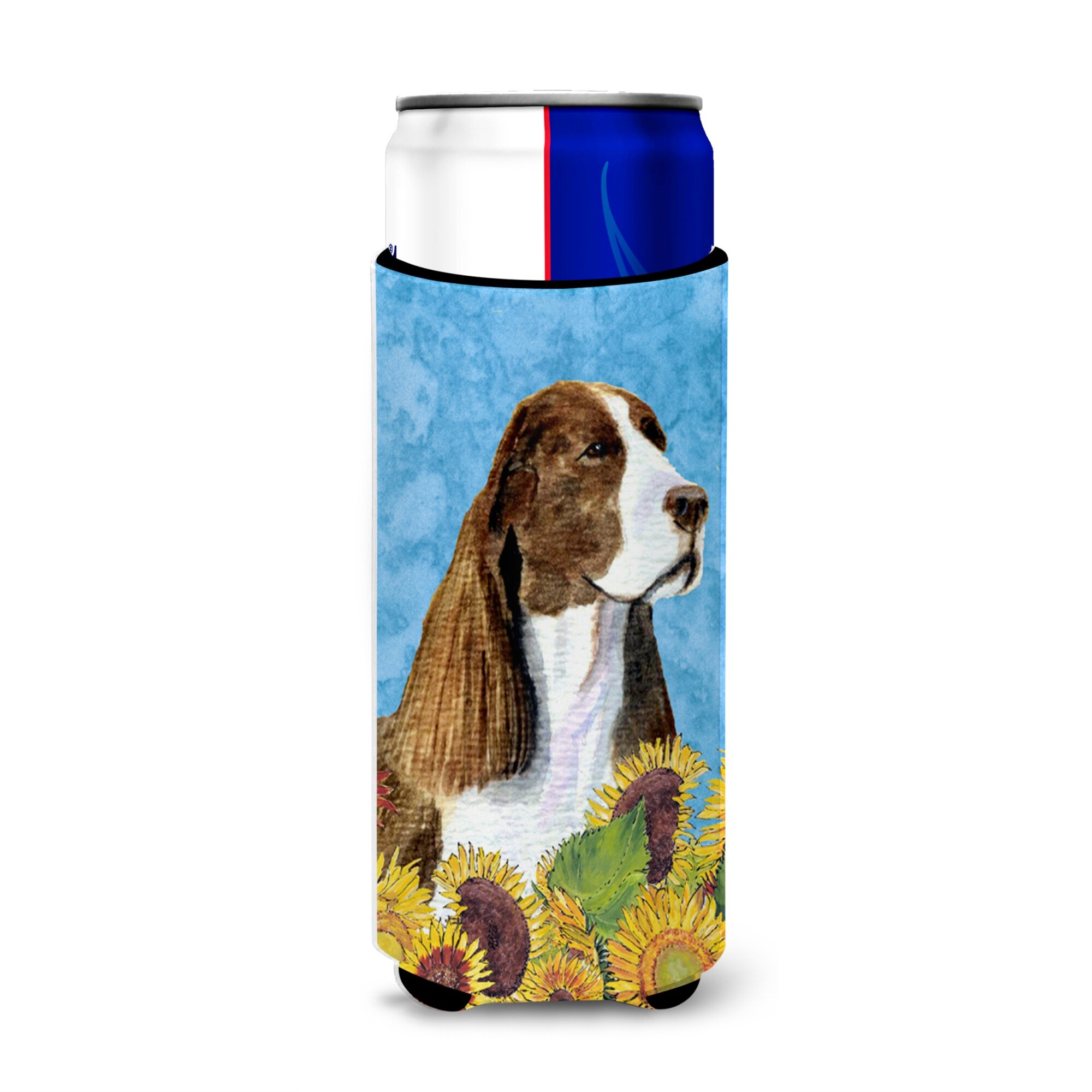 Springer Spaniel in Summer Flowers Ultra Beverage Insulators for slim ...