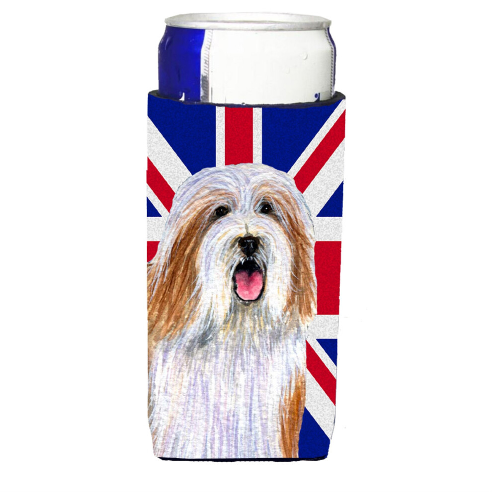 Collie barbudo con bandera brit nica y Union Jack. Aislantes ultrafinos ...