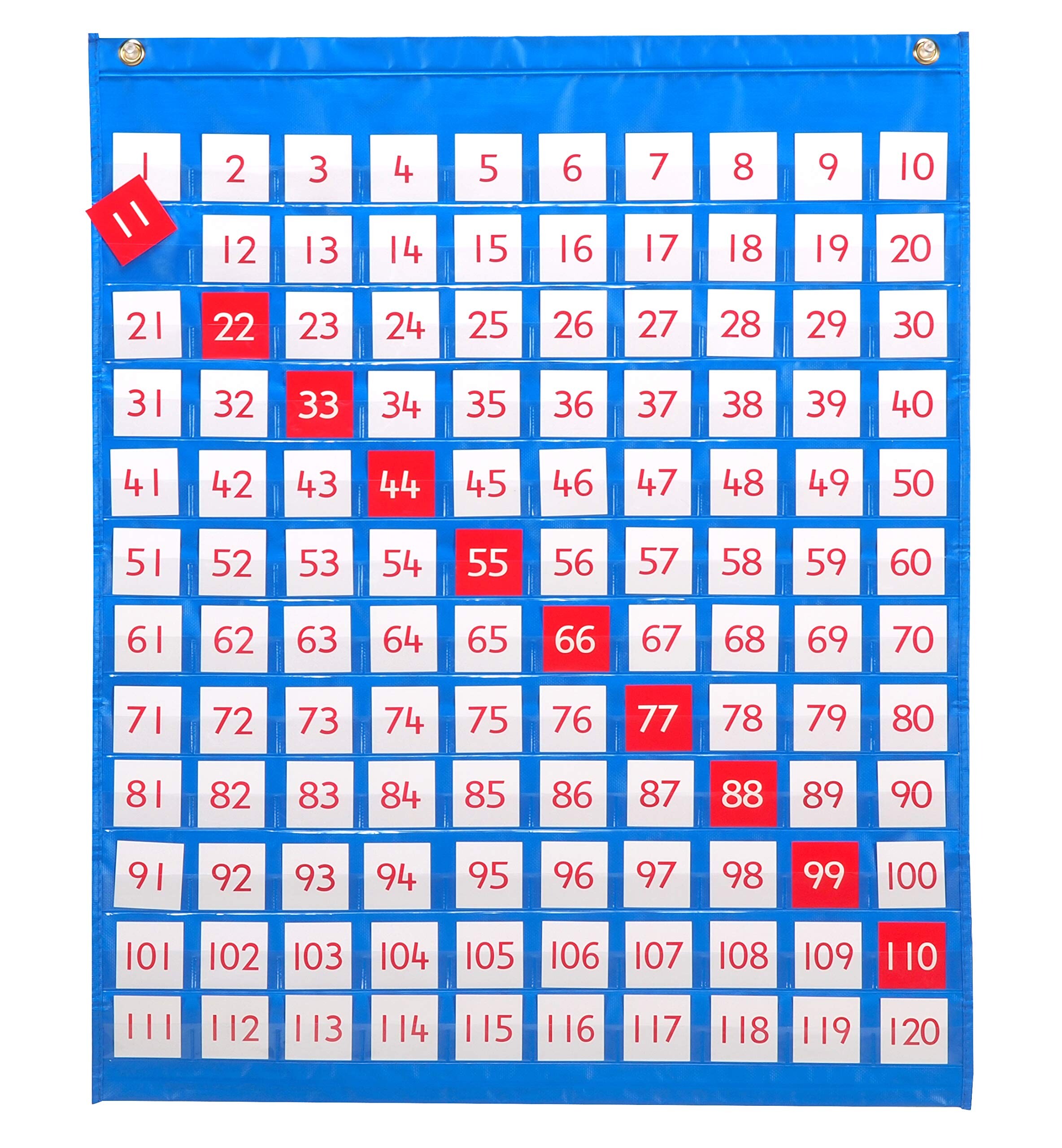 LEARNING ADVANTAGE 1-120 Pocket Chart - Number Chart for Kids - 32 High ...