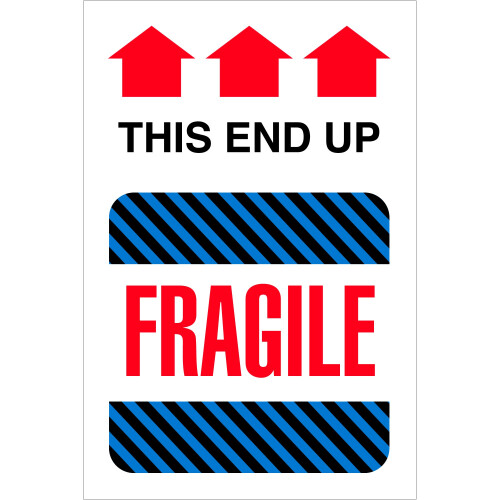 Tape Logic 'This End Up - Fragile' Labels/Stickers 4' x 6' 500 Labels ...