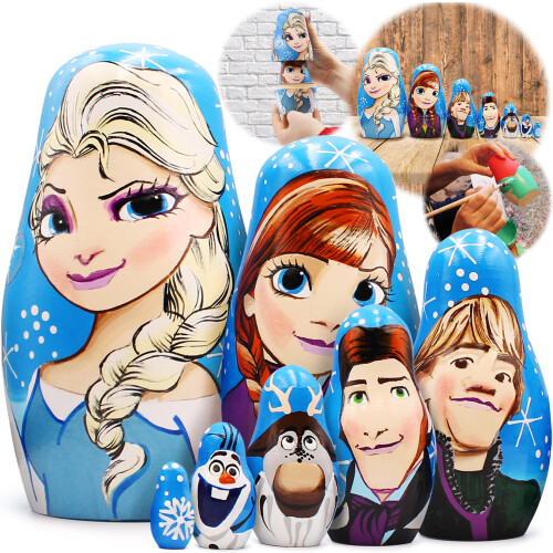 Matryoshka Russian Nesting Doll Babushka Beautiful Cartoon Characters ...