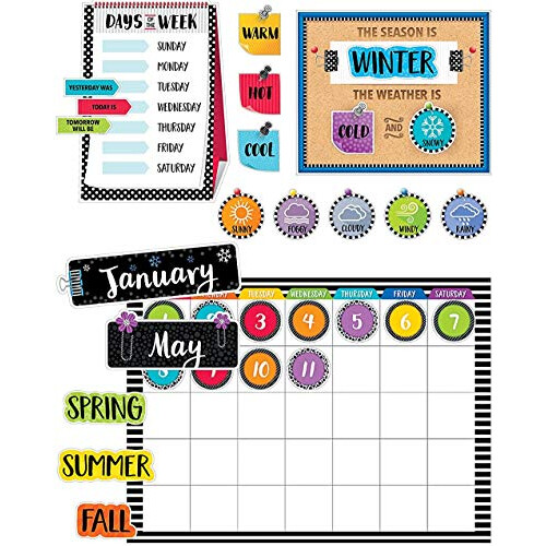 Creative Teaching Press Bold & Bright Calendar Set CTP Bulletin Board ...