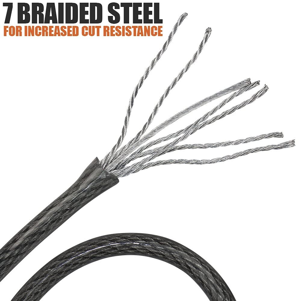 Cable en acier de securite BV 30ft avec boucles doubles boucles ...