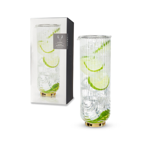 Viski Gatsby Vintage Cocktail Mixing Glass - Art Deco Ripple Glassware ...