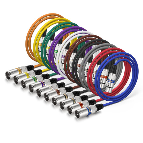 Cable XLR EBXYA de 90 cm (10 colores) - Cables de conexi?n XLR macho a hembra para micr?fonos de ...