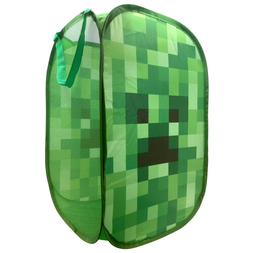 Minecraft creeper Pop Up Hamper - Mesh Laundry BasketBag with Durable ...
