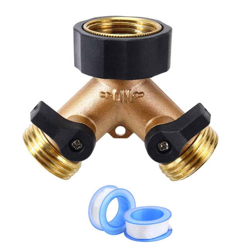 Heavy Duty Garden Faucet Splitter Hose Splitter with Shut-Off Valves ...