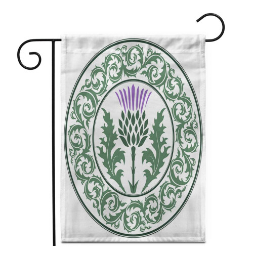 Awowee 12x18 Garden Flag Thistle Flower and Round Leaf the Symbol of ...