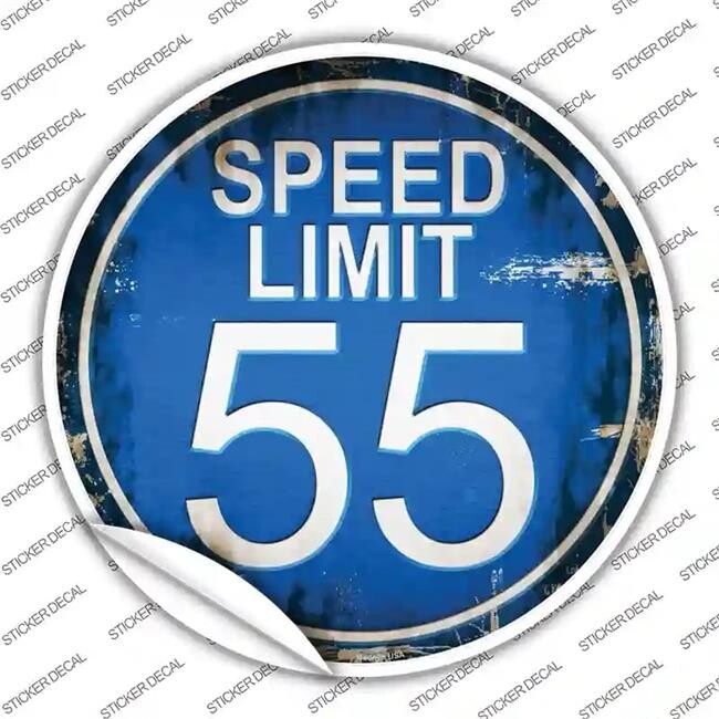 Smart Blonde C-722s-XL Speed Limit 55 Novelty Circle Sticker Decal ...