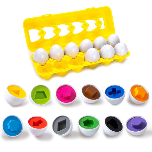 Color & Shapes Matching Egg Toy - Shape Sorting & Color Recognition ...