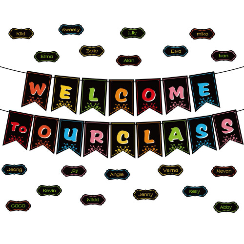 Blulu Welcome to Our Class Banner Classroom Decoration Back to School ...