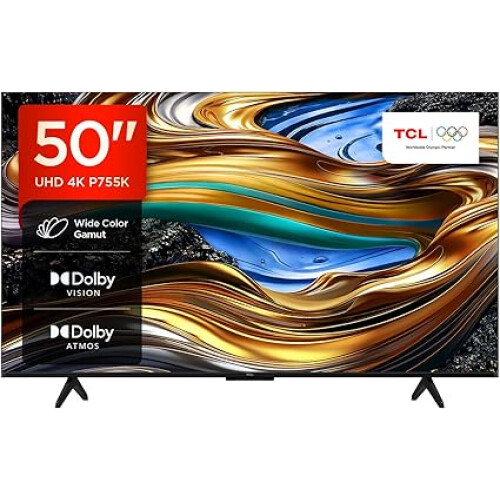 TCL 50P755K 50-inch Ultra HD, Wide Color Gamut, 4K HDR TV, Smart TV ...