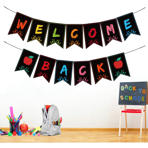 Pancarta de bienvenida, decoraciones escolares, pancarta del primer d a de clases, letrero de ...