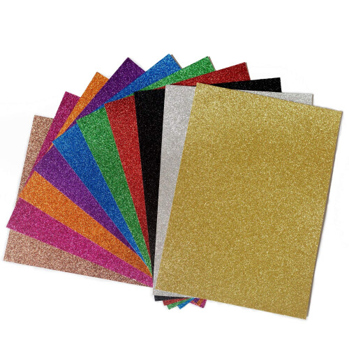 YZH Crafts Glitter Cardstock Paper No-Shed Shimmer Glitter Paper ...