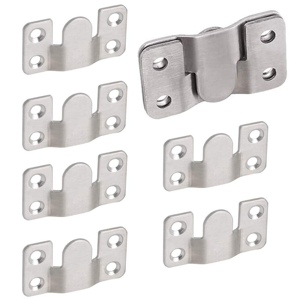 4 Pairs Flush Mount Bracket Interlocking Furniture Connector Stainless ...
