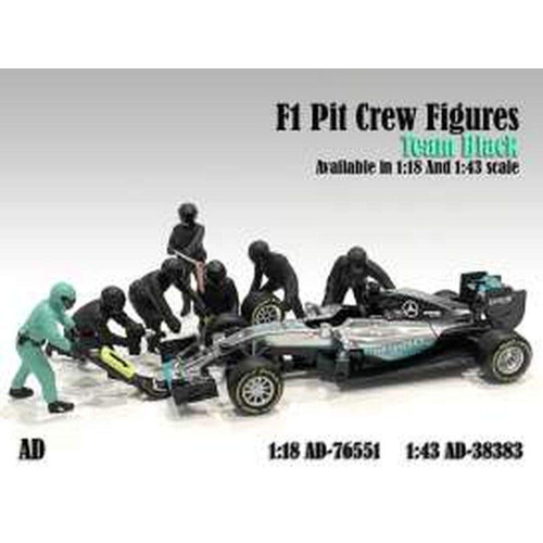 American Diorama Formel 1 F1 Pit Crew 7-Figuren-Set, Team Black, f r Modelle im Ma stab 1/43 on ...