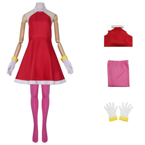 (XXL) Amy Rose Sonic Cosplay Anime Stage Performance Costume Dress ...