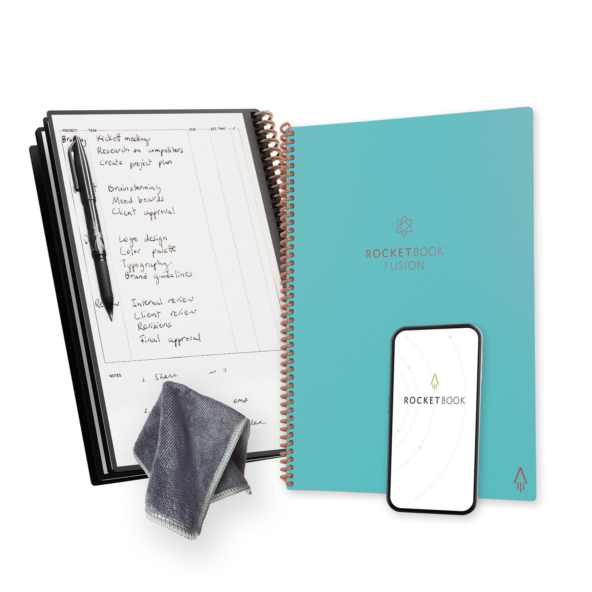 Rocketbook Fusion reutilisable Planificateur de productivite non date ...