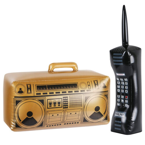 Inflatable Mobile Phone and Radio Boombox - 80s 90s Party Decorations ...