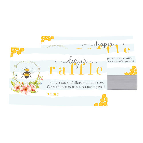 Mama Bee Diaper Raffle Tickets Gender Neutral Baby Shower Games for ...
