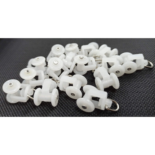 Correderas FAPBADRI para rieles M/canales de cortina, color blanco, 100 unidades, tama o est ...