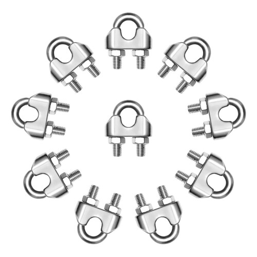AUTMATCH 3/16 Inch M5 Wire Rope Cable Clip Clamp 304 Stainless Steel U ...