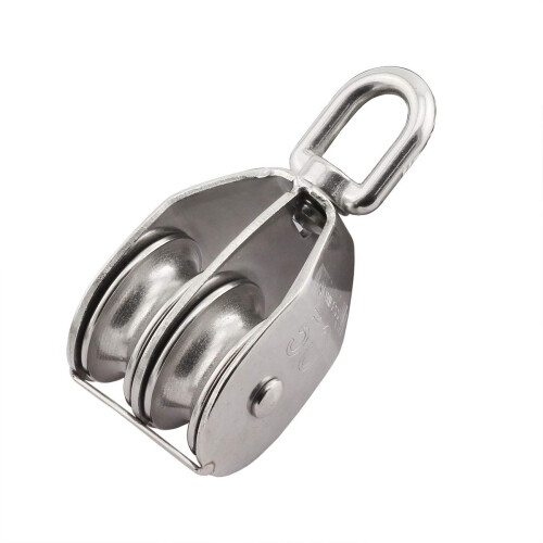 JCBIZ M50 Double Pulley Block Stainless Steel Heavy Duty Hardware ...