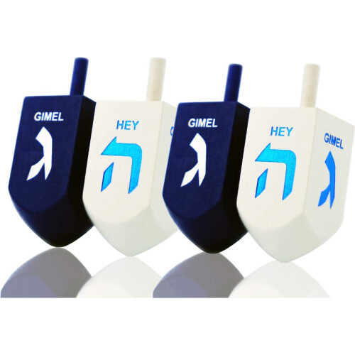 A Dreidel Company Hanukkah kzzel festett, extra nagy kk-fehr fa ...