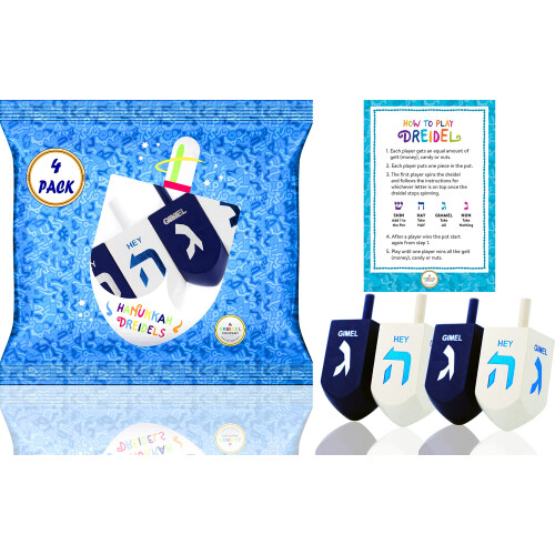 A Dreidel Company Hanukkah kzzel festett, extra nagy kk-fehr fa ...