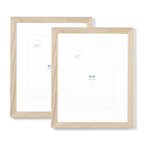 Opposite Wall - Set of 2-8x10 in - Natural Solid Oak Wood Picture ...