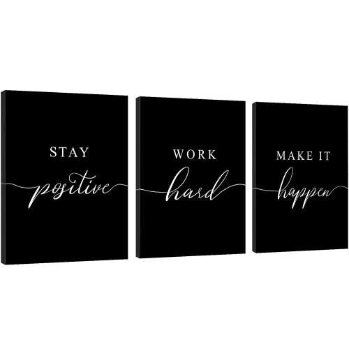 Stay Positive Letters Artwork Framed Canvas Wall Art Positive Quote ...