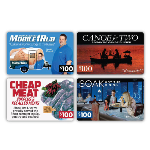 Prank-O Fake Gift Card Inserts (Set of 4) Funny Gag Prank Cards for ...