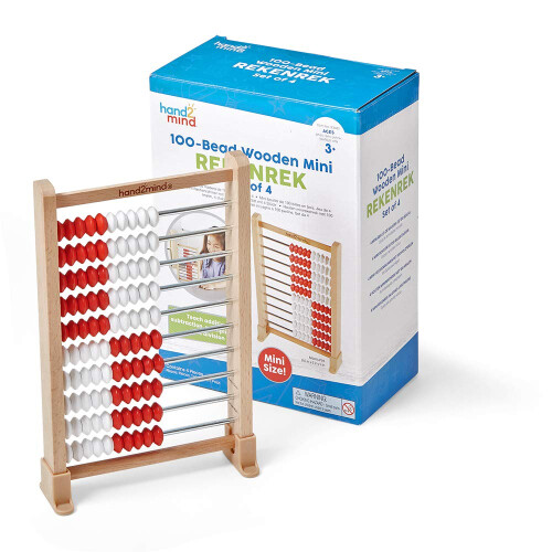 hand2mind Mini 100 Bead Wooden Rekenrek Abacus for Kids Math Math ...
