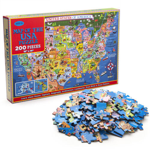 MOTYAWN USA Map Puzzle for Kids - 200 Piece United States Puzzle - 50 ...