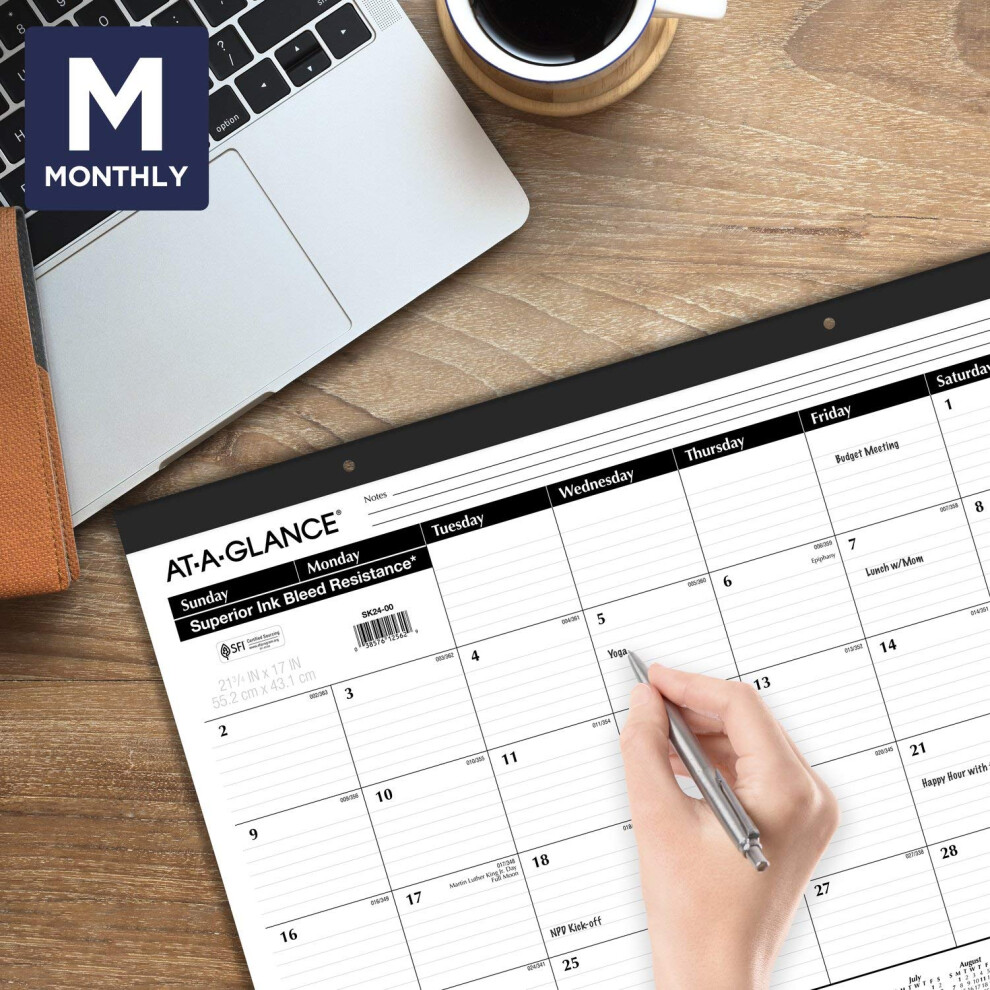 Calendrier de bureau 2022 d'AT-A-GLANCE, sous-main mensuel, grand ...
