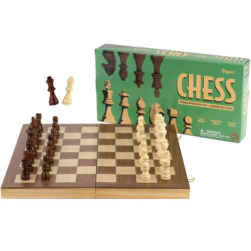 Regal Games Wooden Chess Sets for Adults with Folding Chess Board (15 x ...