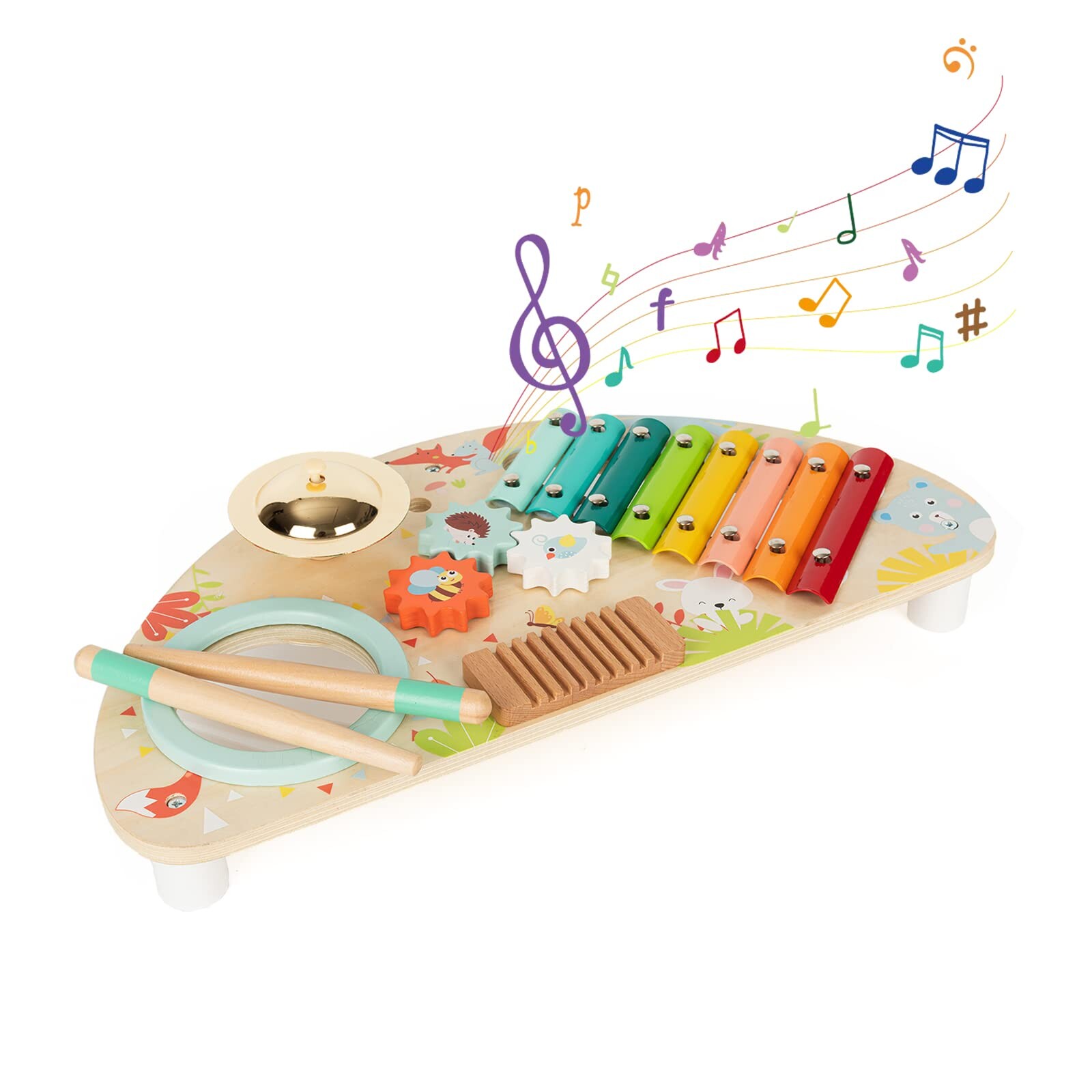Baby Toys Musical Instruments Rundad All-in-one Wooden Montessori ...