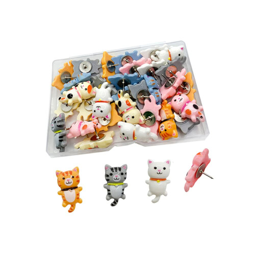 30 chinchetas decorativas con forma de gato, creativas y bonitas, para ...
