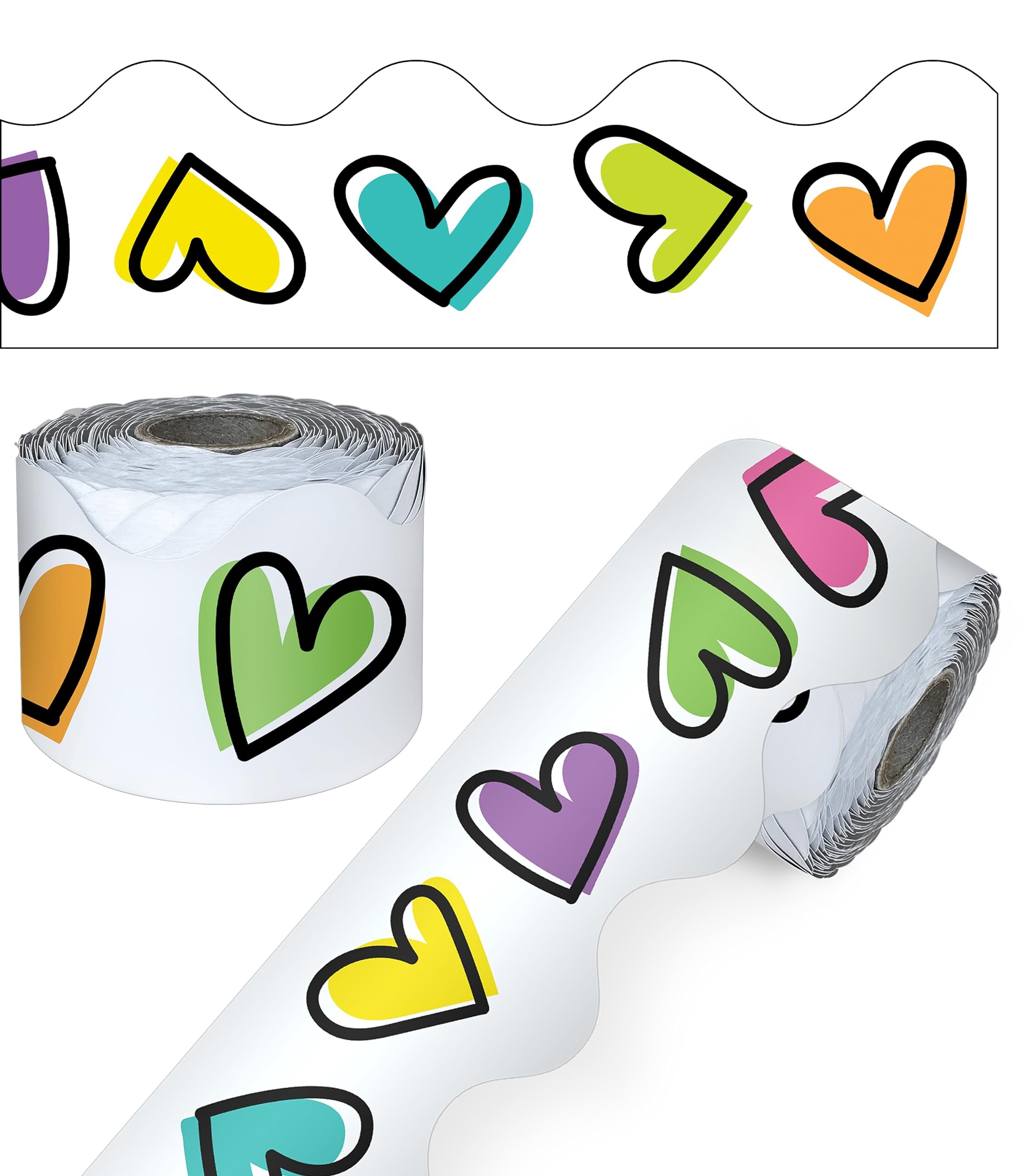 Carson Dellosa Kind Vibes 65ft Heart Bulletin Board Borders Roll of ...