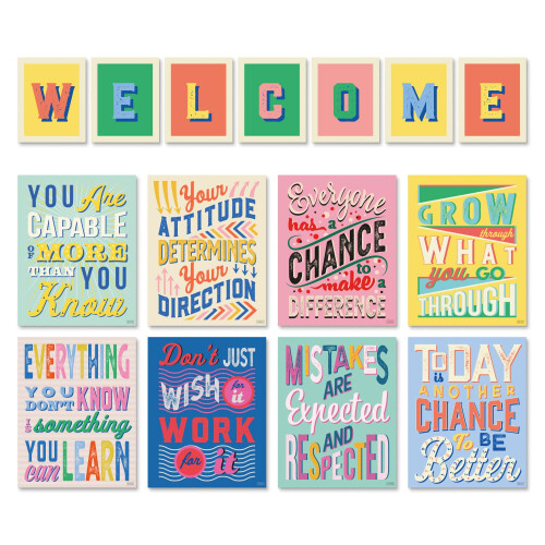 Set of 8 Growth Mindset Posters & WELCOME Letters for Teachers ...