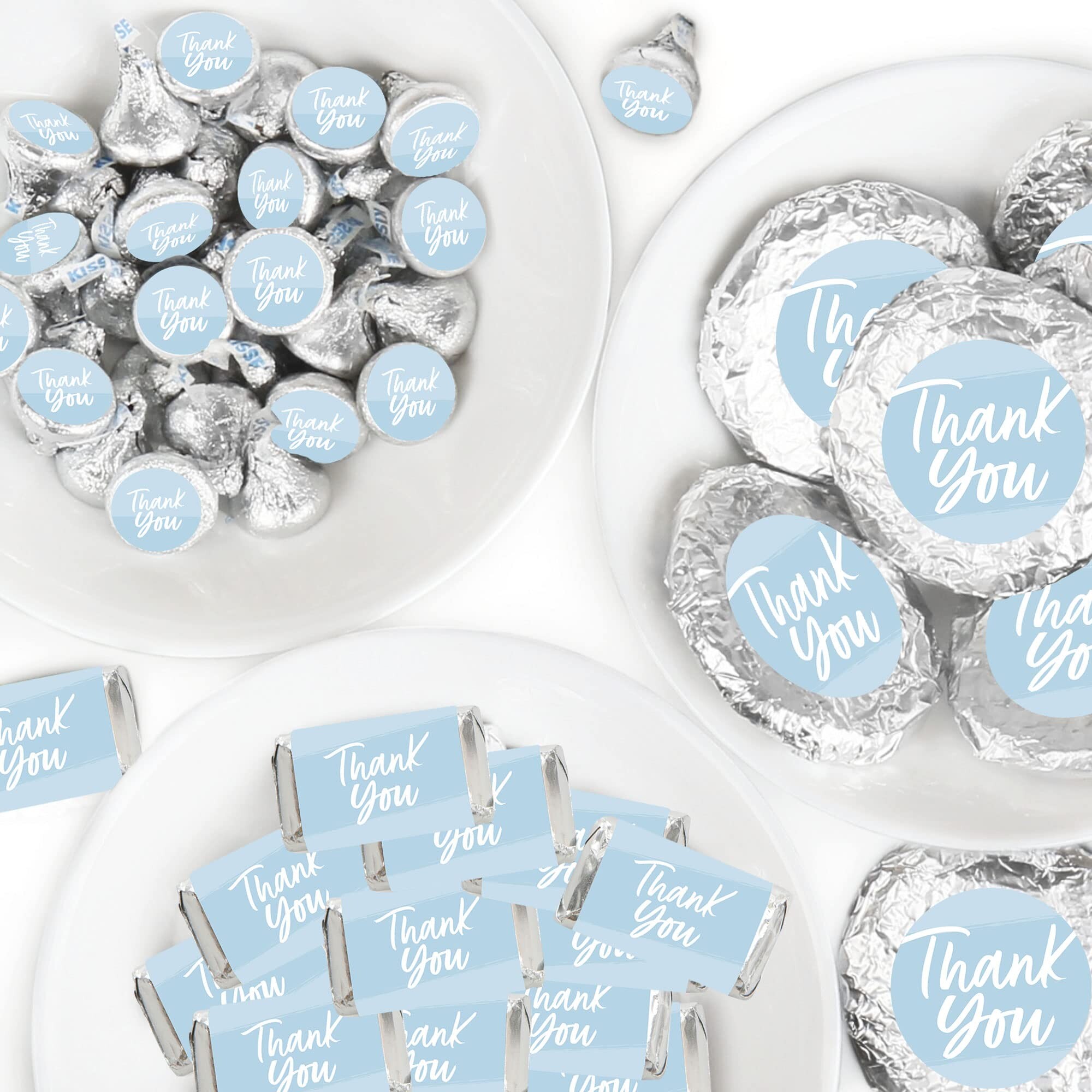 Big Dot of Happiness Dusty Blue Elegantly Simple - Mini Candy Bar ...