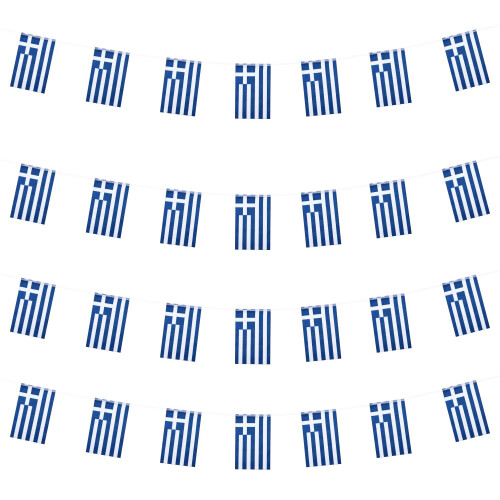 WXTWK Greece Flags Greek Small Mini Pennant String Banner Flag Festival ...