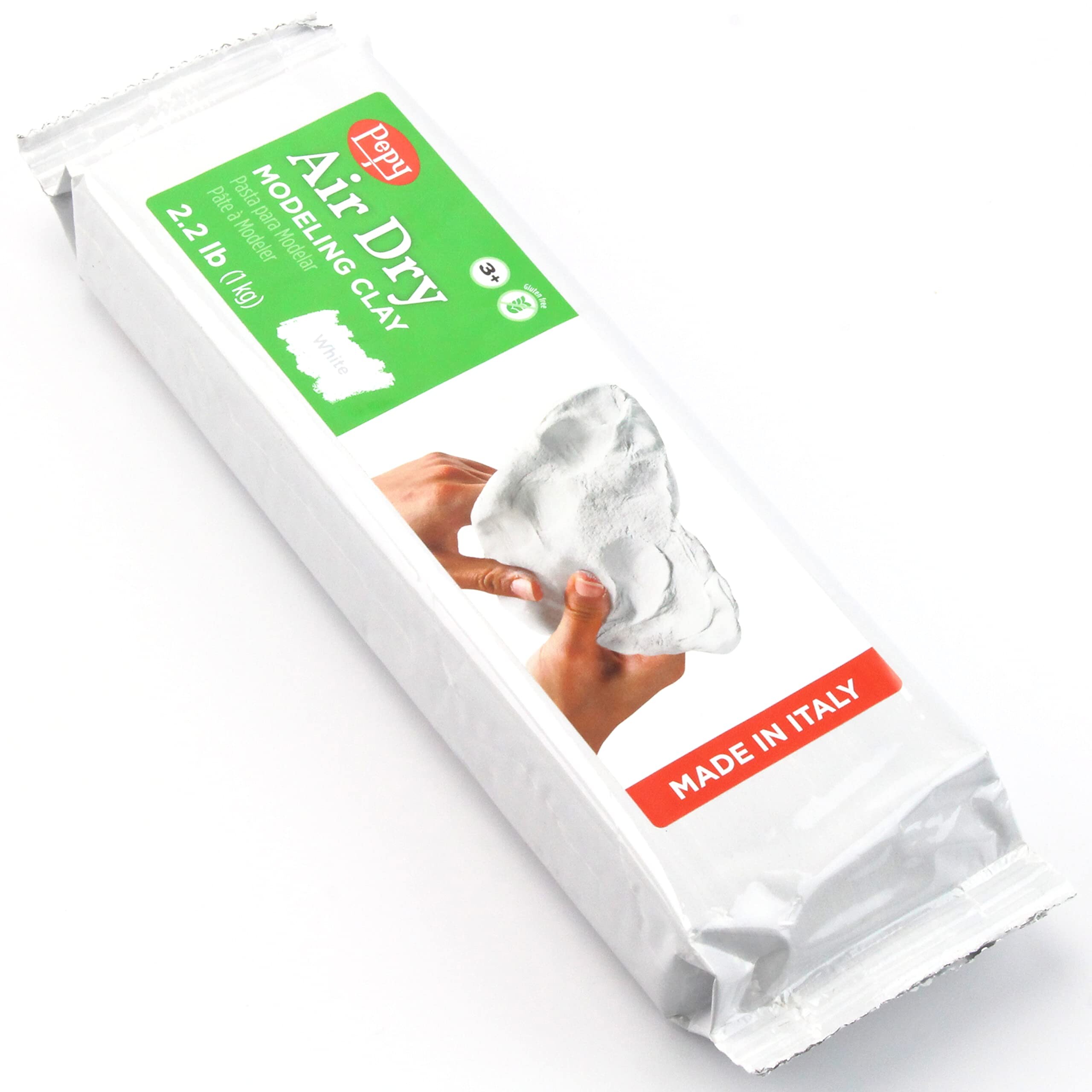 Pepy Premium European Air Dry Modeling Clay White 2,2 lb Bar Facile to ...