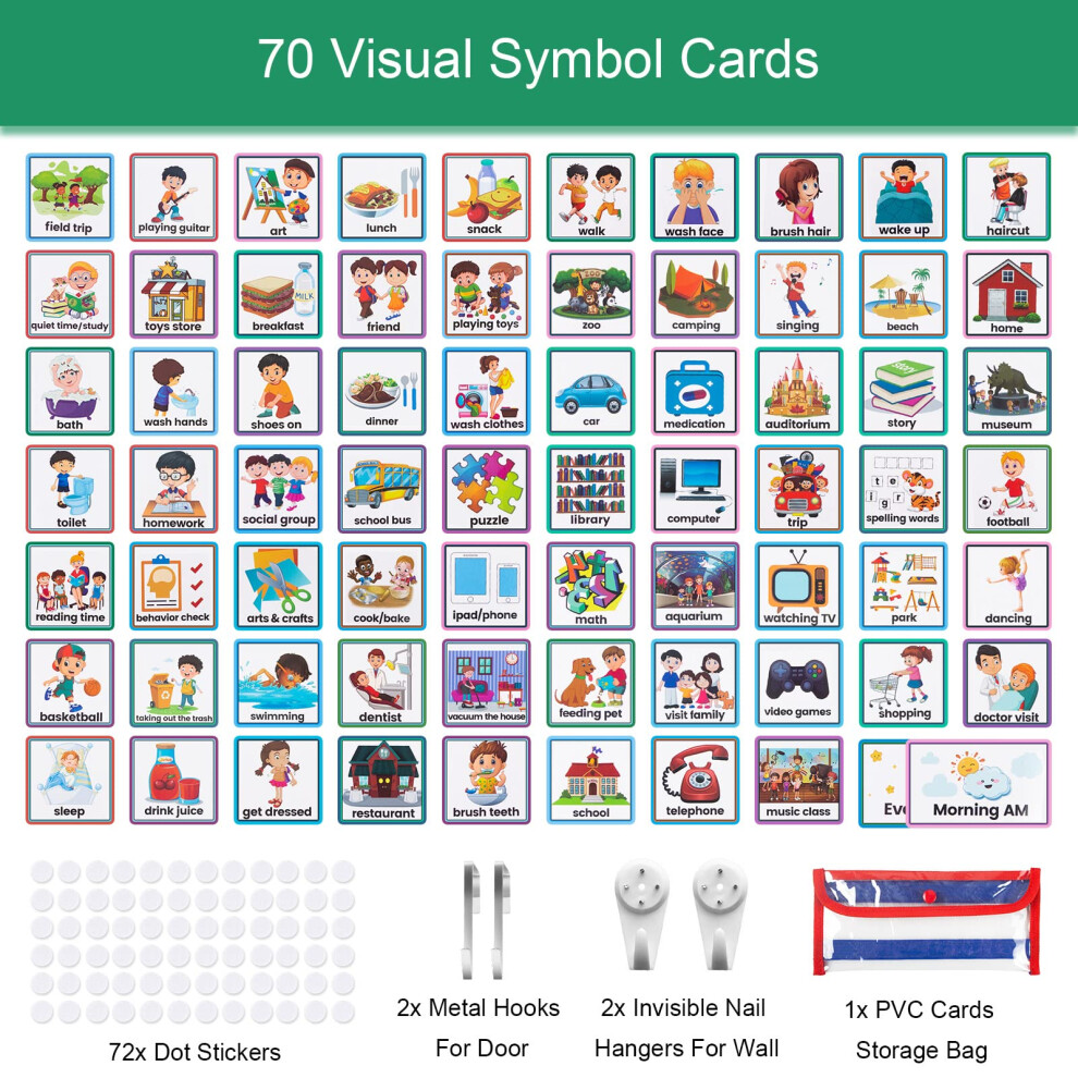 KIKIGOAL Kids Visual Schedule Calendar Chart 2 in 1 Autism Daily Chore ...