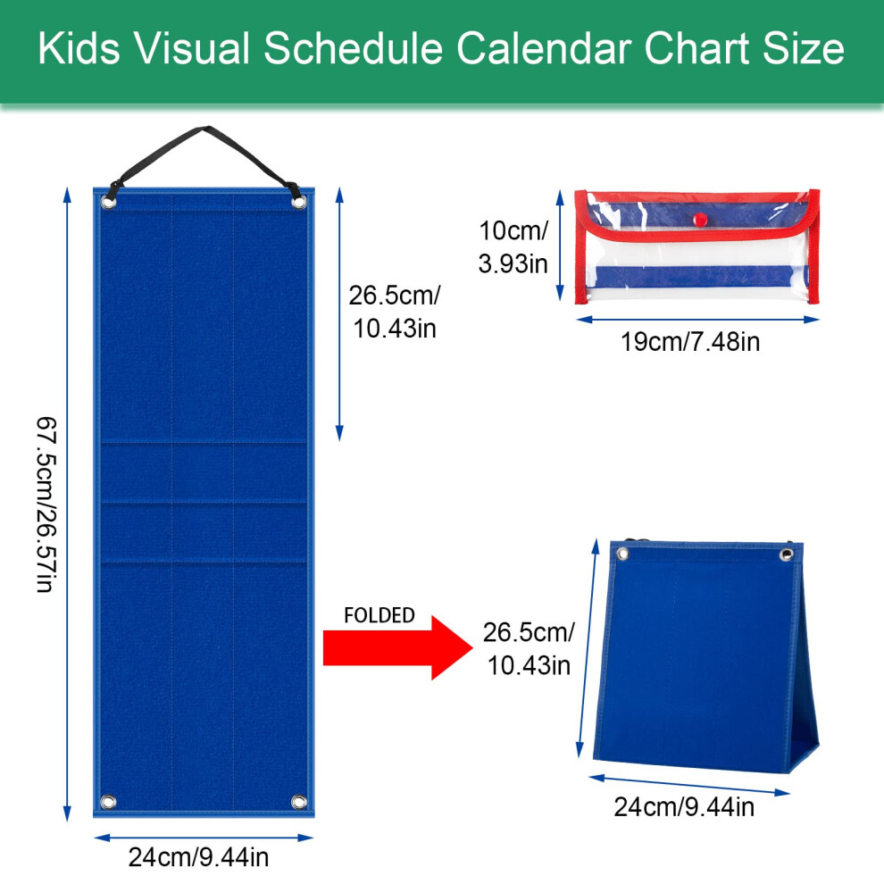 KIKIGOAL Kids Visual Schedule Calendar Chart 2 in 1 Autism Daily Chore ...